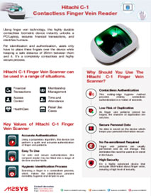 Hitachi C-1 Contactless Finger Vein Reader (Datasheet)